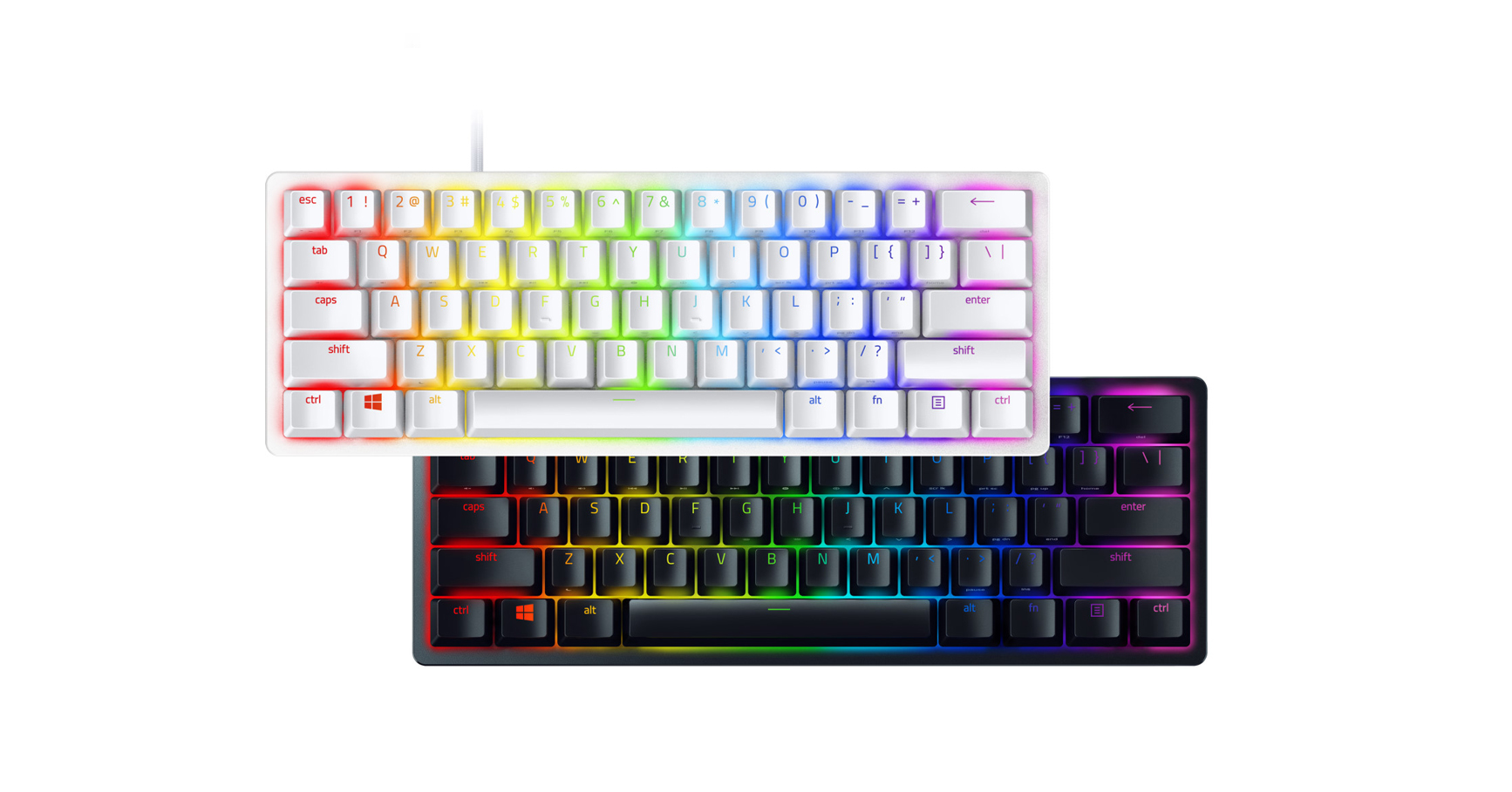 Razer Huntsman mini Blanco y Negro SW Lila | OPlayGaming